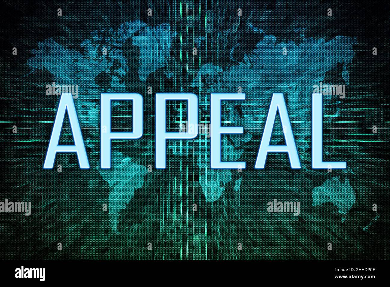 Appeal - text concept on green digital world map background Stock Photo ...