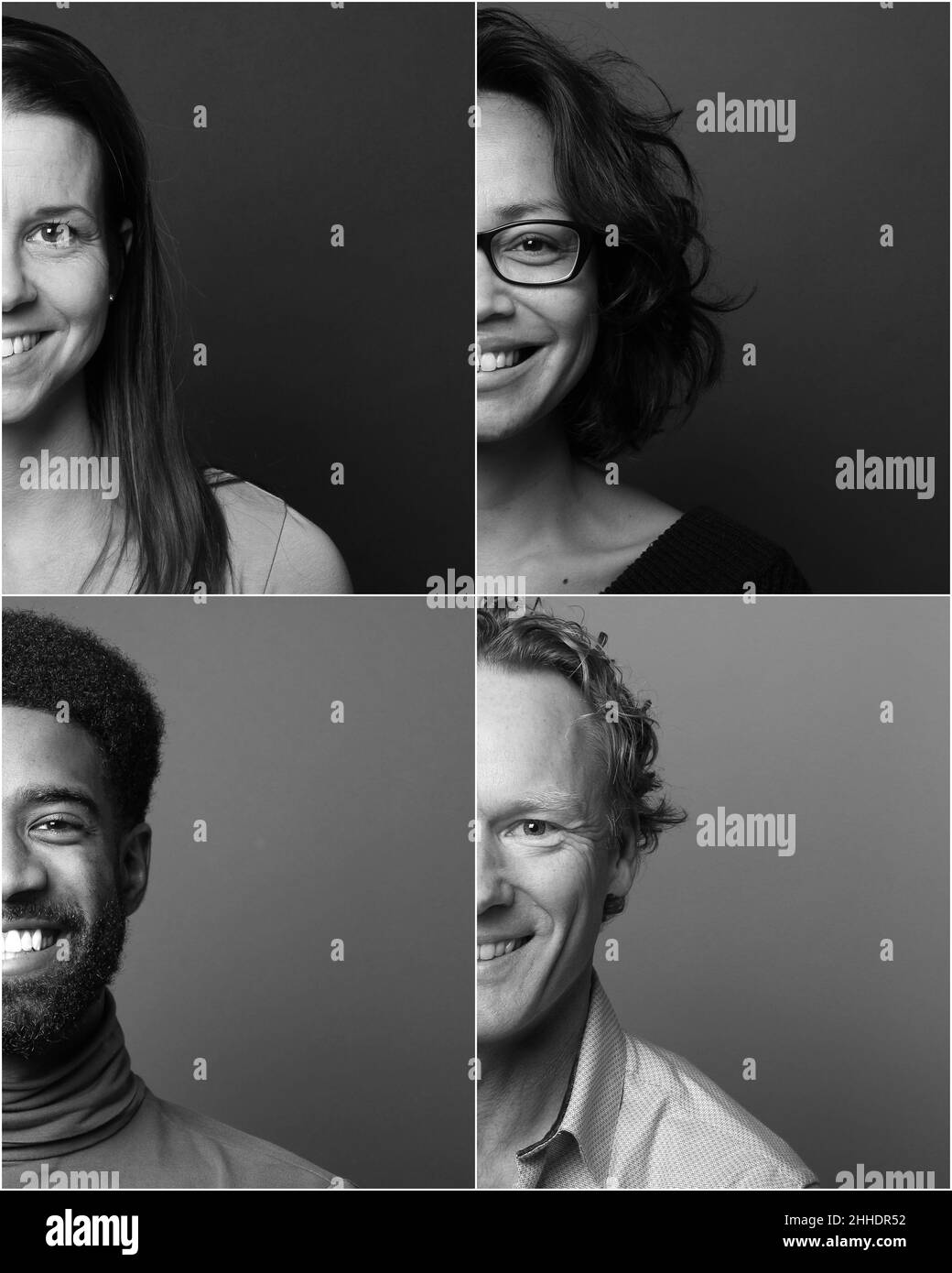 Group of people in a collage Stock Photo - Alamy