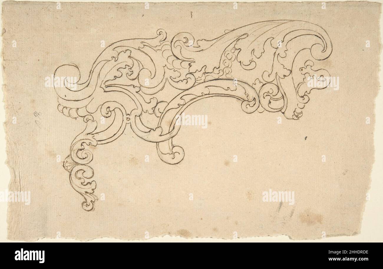 Design of Scroll (Part of a Cartouche ?). 18th century Anonymous ...