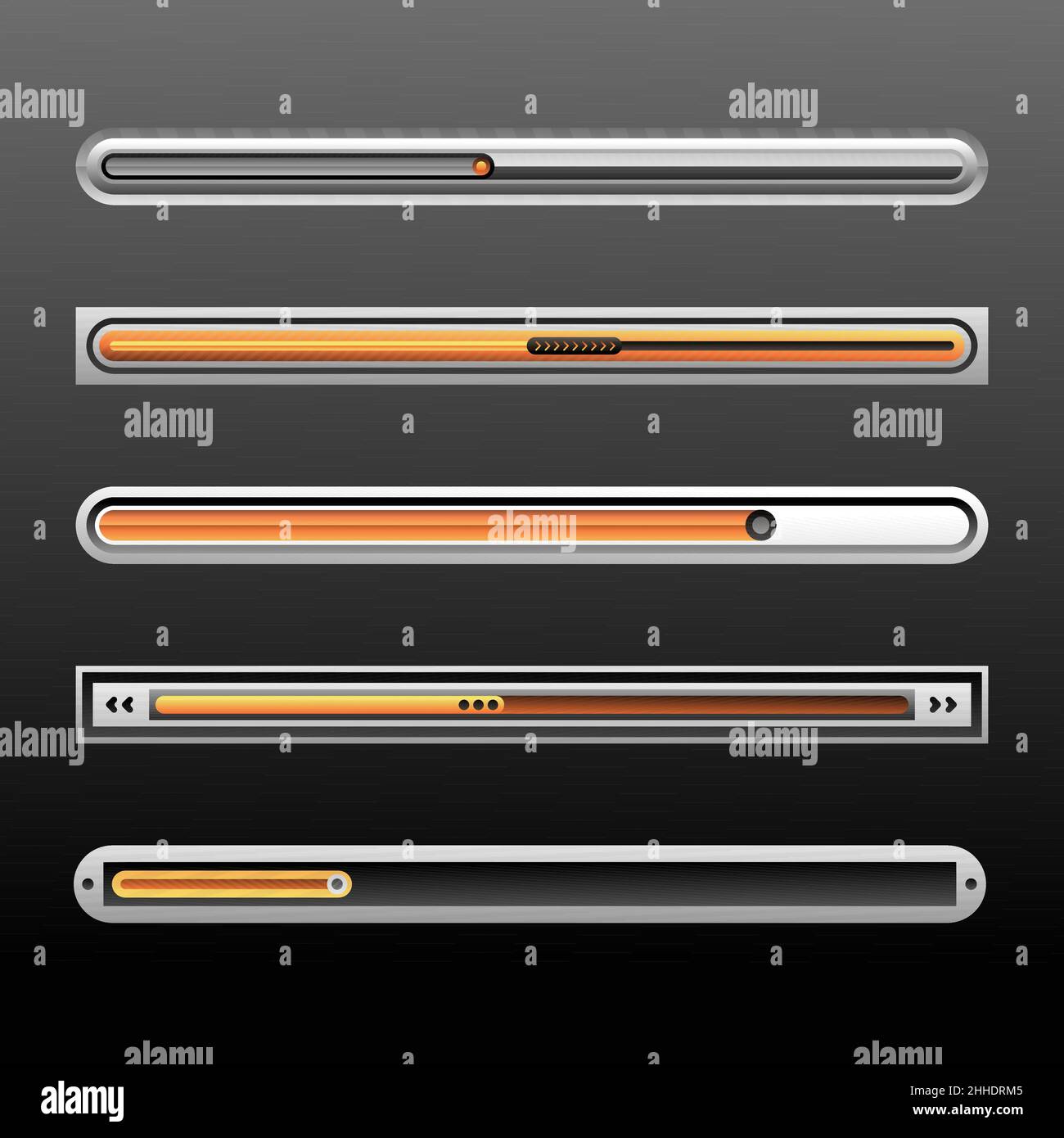 Gradient user interface sliders set Vector illustration Stock Vector ...