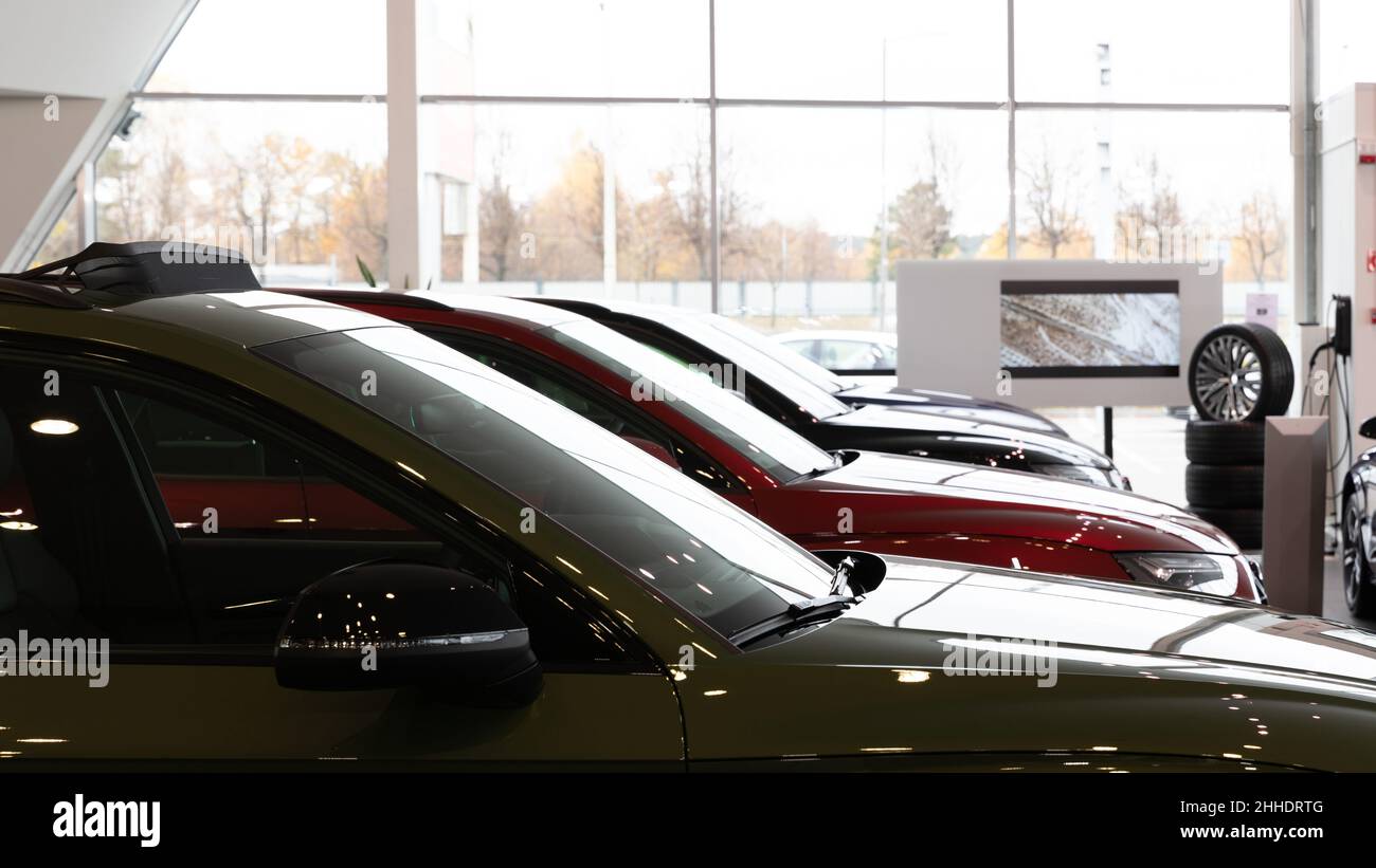 interior of a car center selling luxury SUVs Stock Photo - Alamy