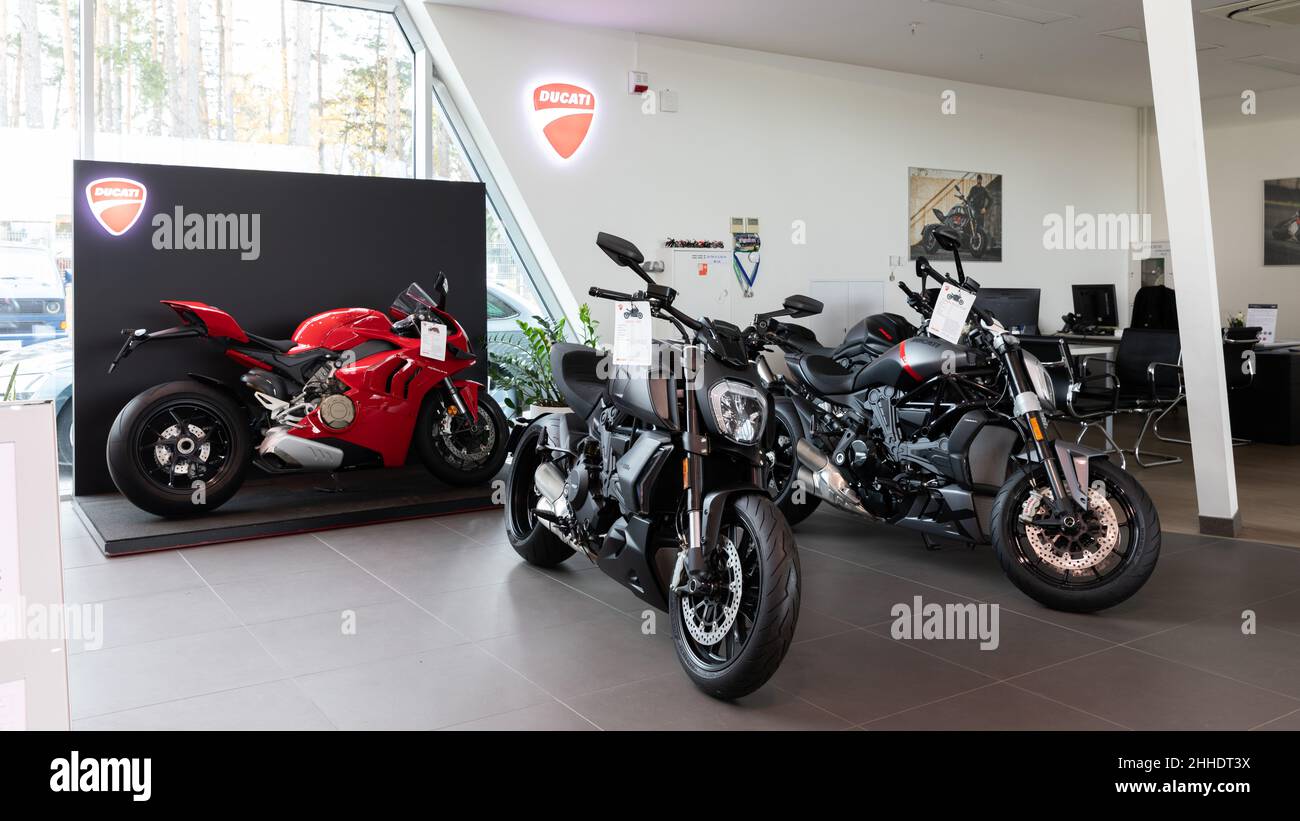 Minsk, Belarus - Jan 05, 2022: interior of the official dealership for ...