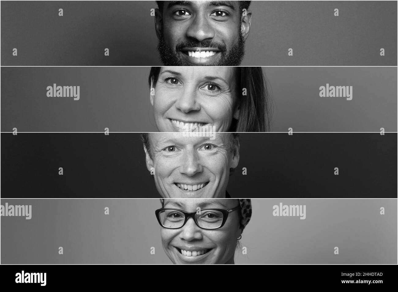 Group of people in a collage Stock Photo - Alamy