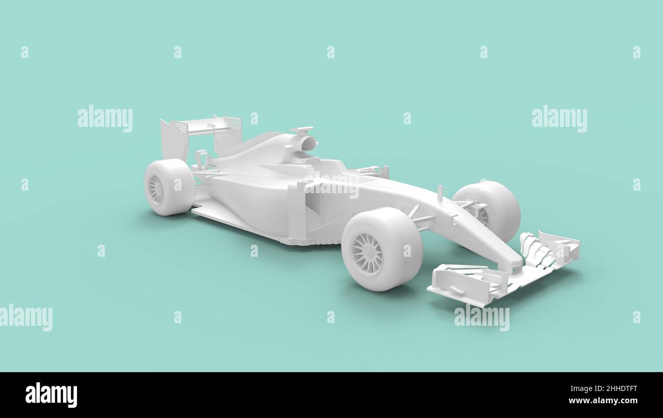 3D rendering of a high speed race car blank template model isolated ...