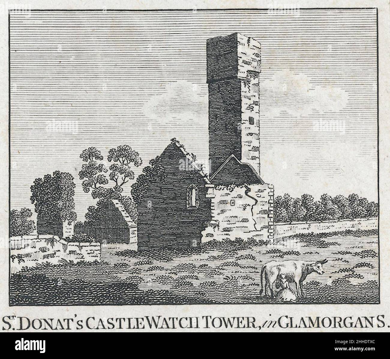 St. Donat's castle watch tower, in Glamorgans Stock Photo - Alamy