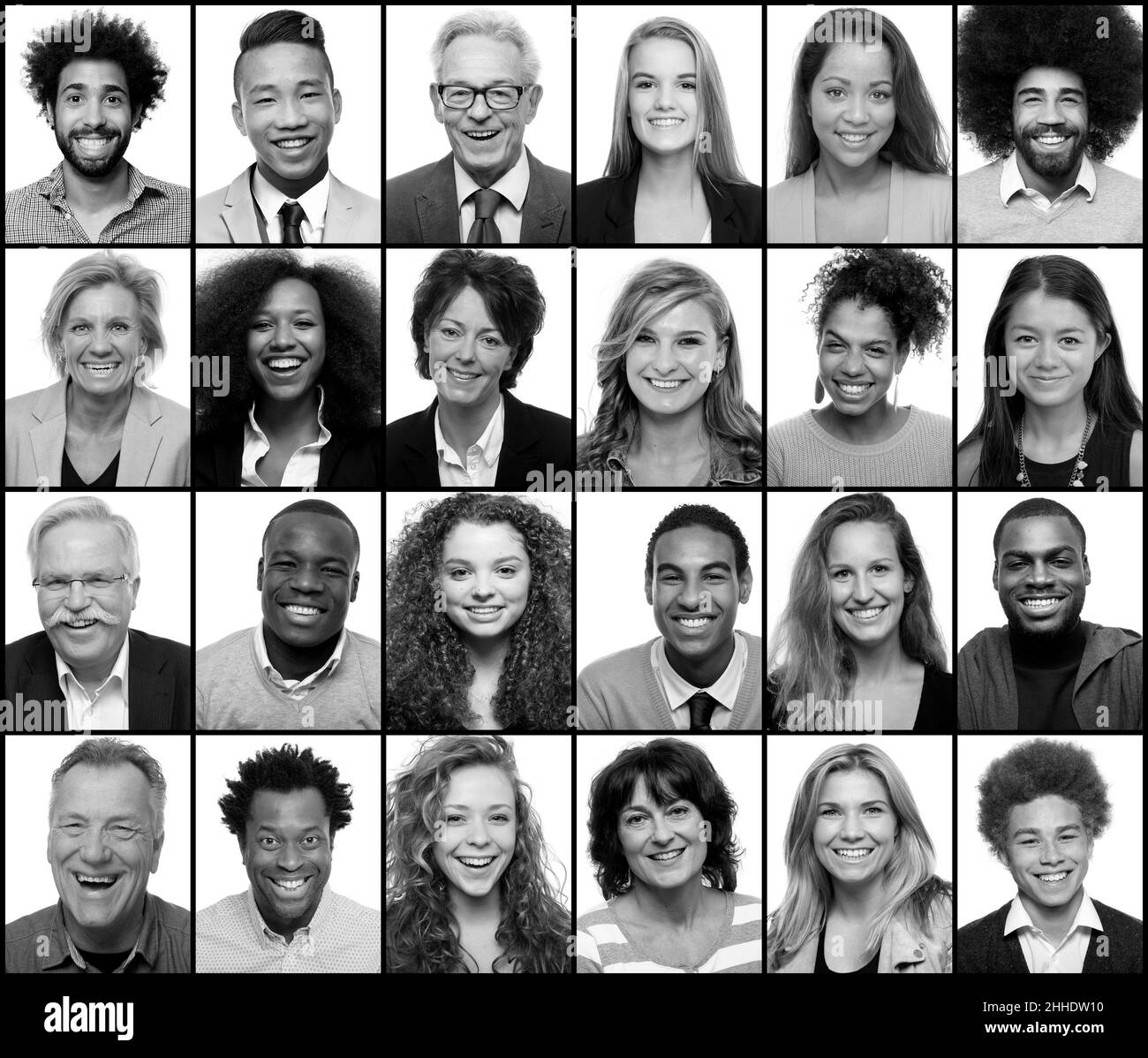 Group of beautiful people in a collage Stock Photo - Alamy