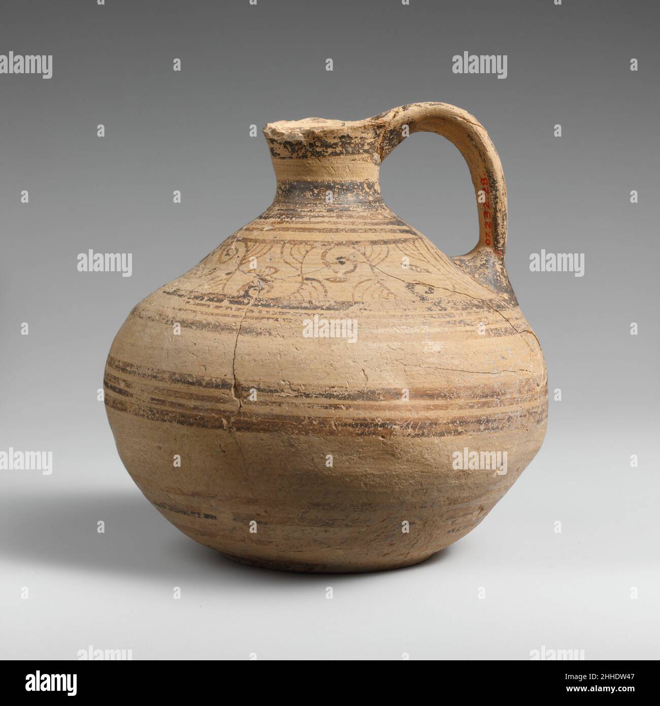 Terracotta globular jug ca. 1300–1200 B.C. Minoan One-handled, on ...