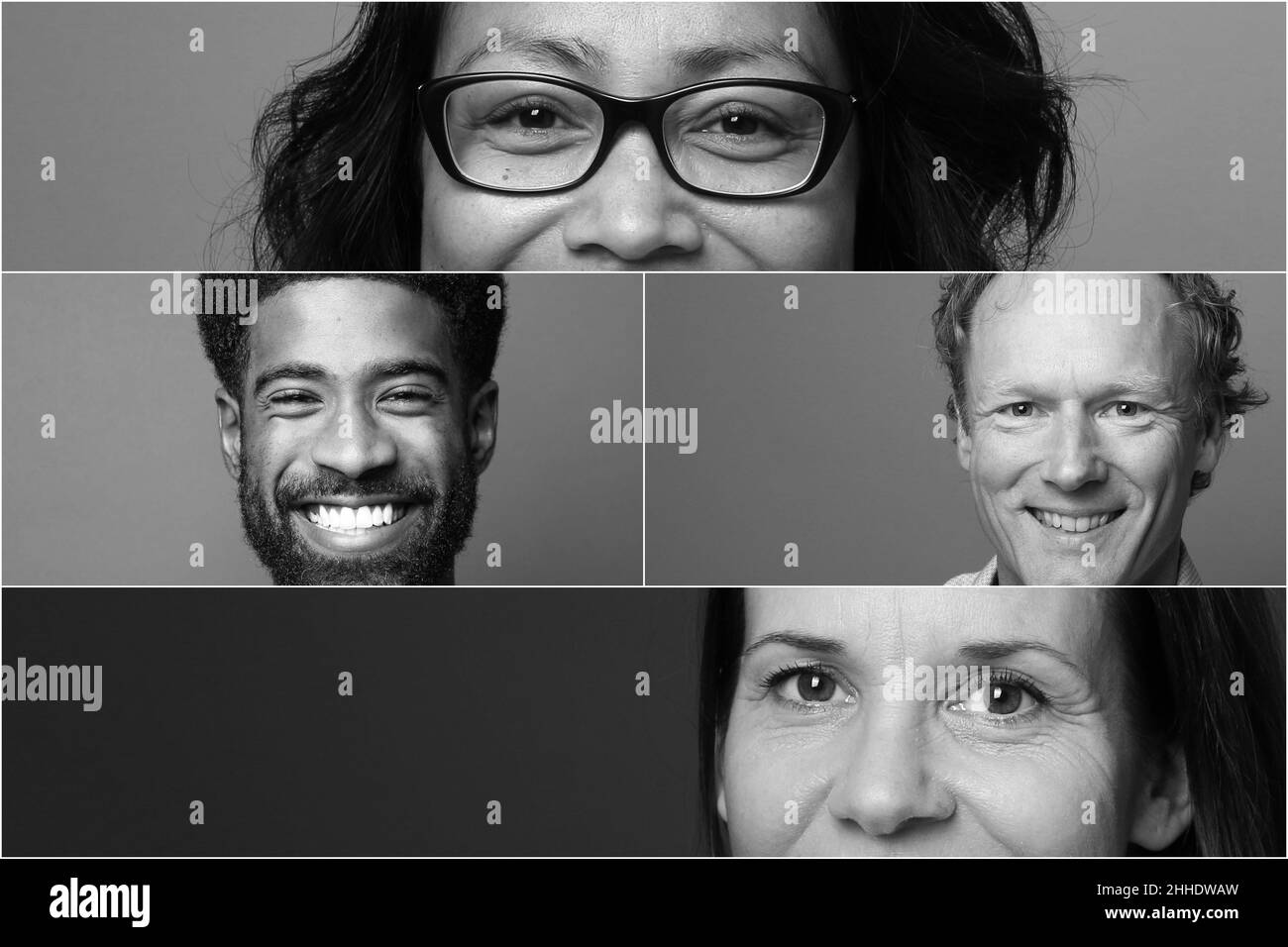Group of people in a collage Stock Photo - Alamy
