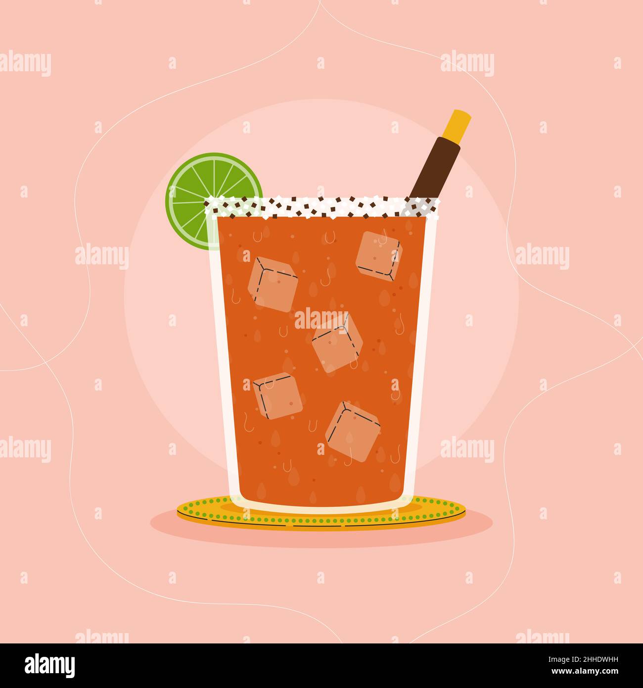 Hand drawn fresh michelada illustration Vector illustration Stock ...