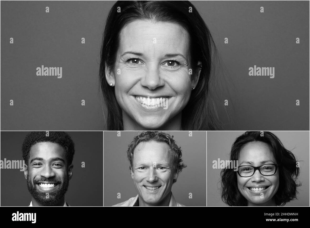 Group of people in a collage Stock Photo - Alamy