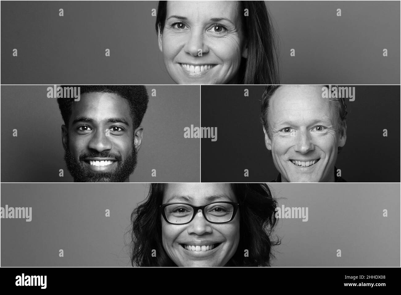 Group of people in a collage Stock Photo - Alamy