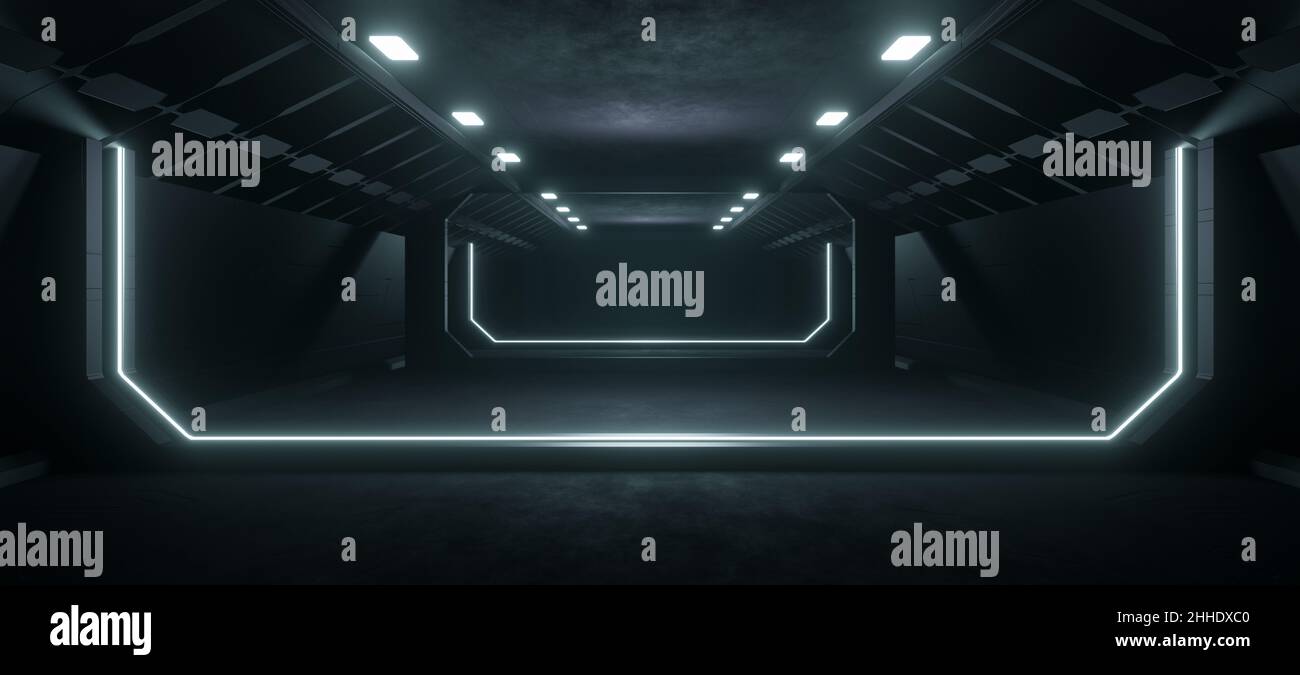 Dystopian Cyber Warehouse Club with Light Slate Gray Colors Futuristic ...