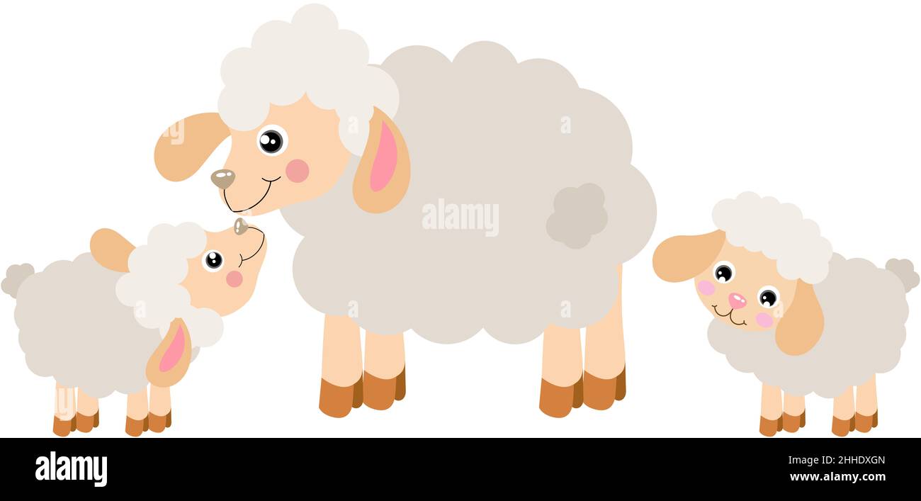 Mother sheep and lamb Cut Out Stock Images & Pictures - Alamy