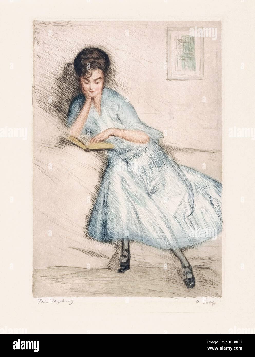 Old engraving woman work hi-res stock photography and images - Alamy