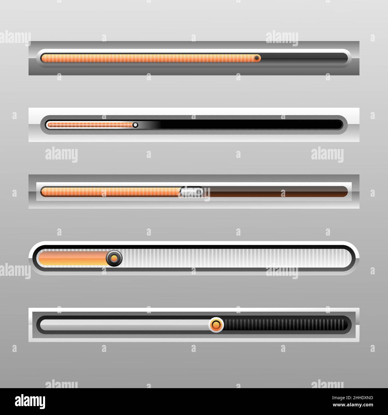 Gradient user interface sliders set Vector illustration Stock Vector ...