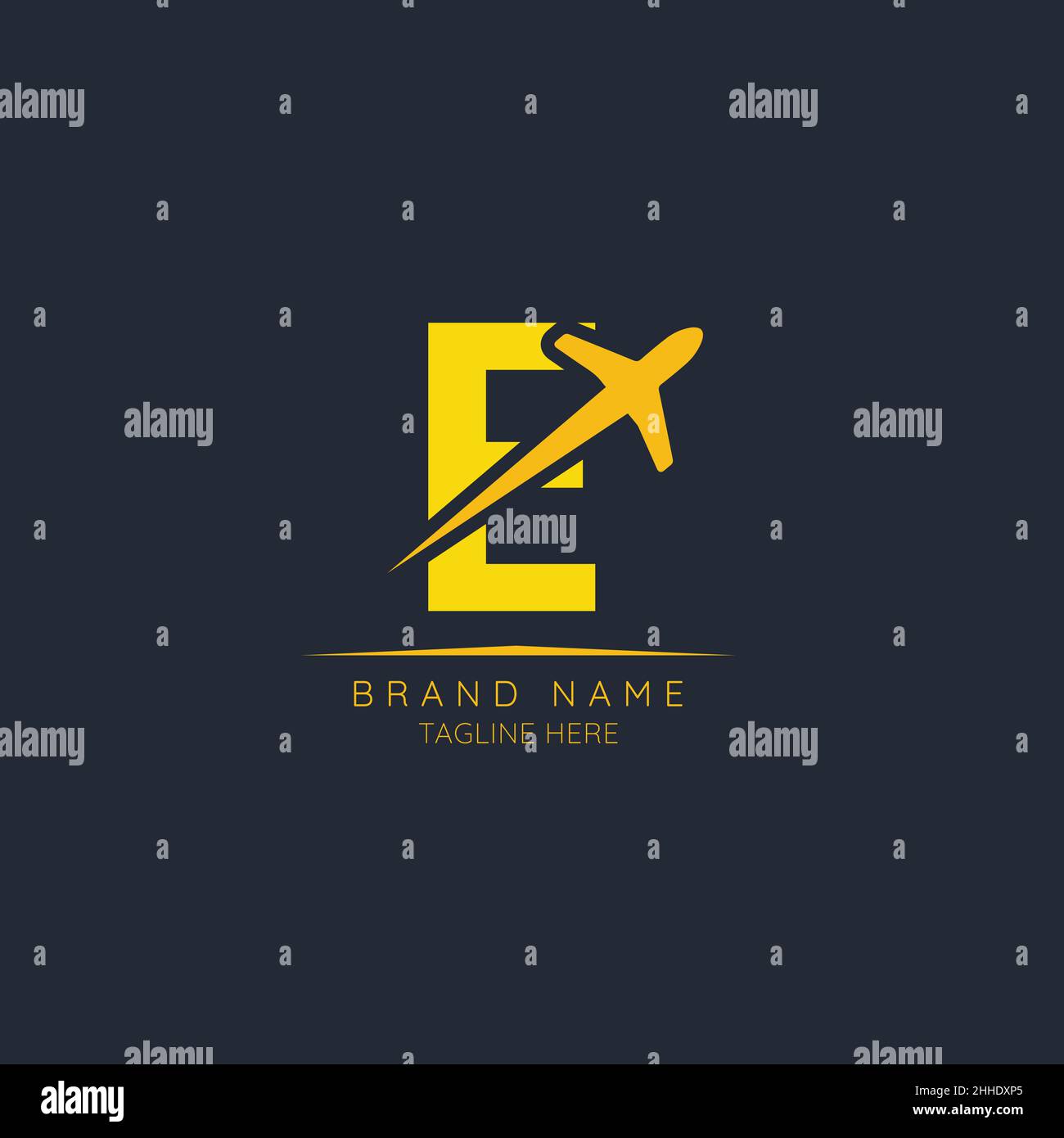 Initial letter E logo design incorporated plane. Minimalist and modern ...
