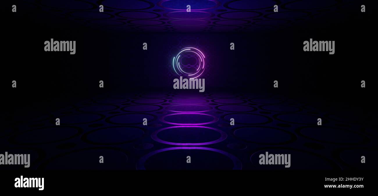 Extraterrestrial Pedestal Platform Tunnel Space Phantom Neon Lights ...