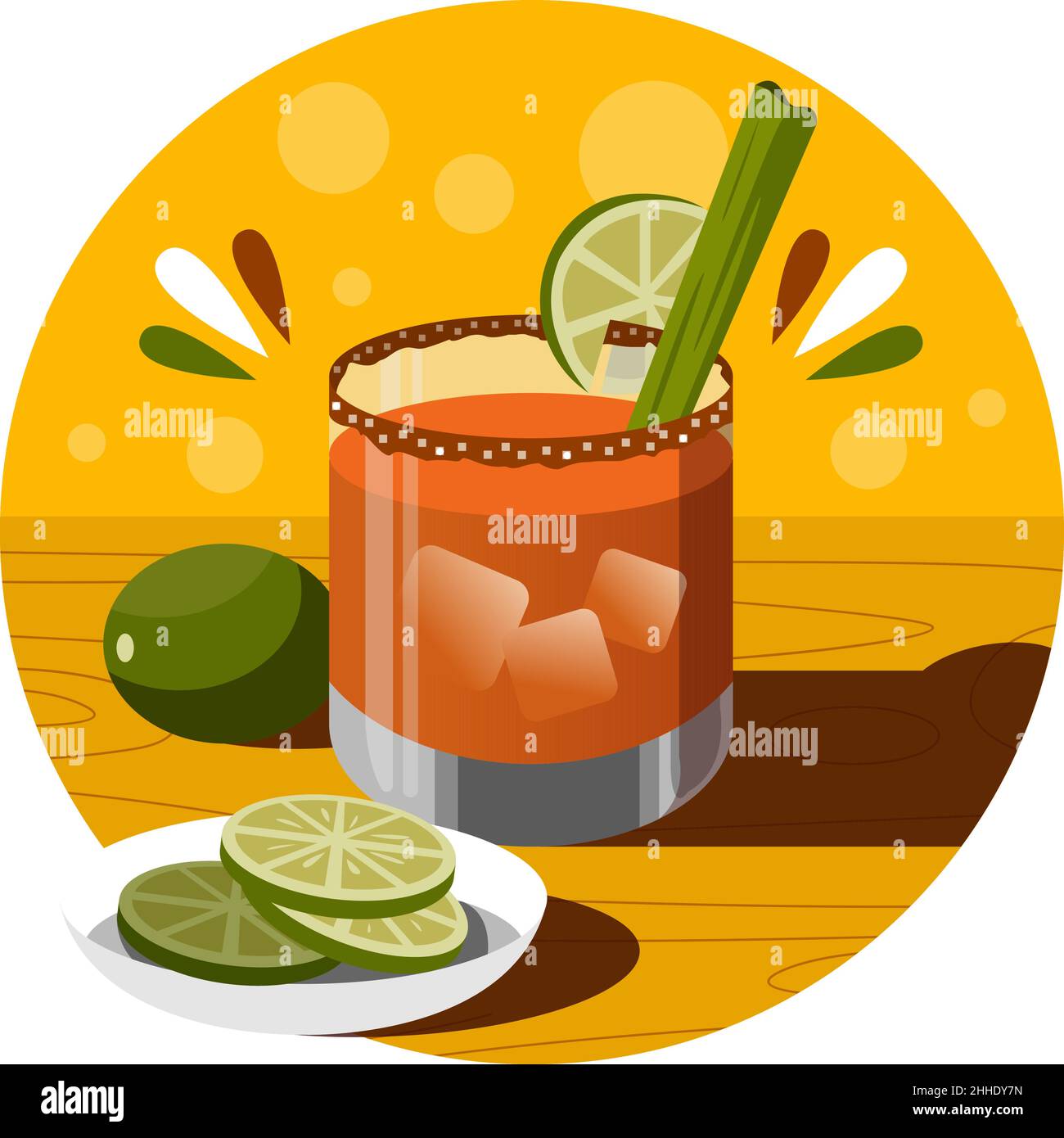 Flat design fresh michelada illustration Vector illustration Stock ...
