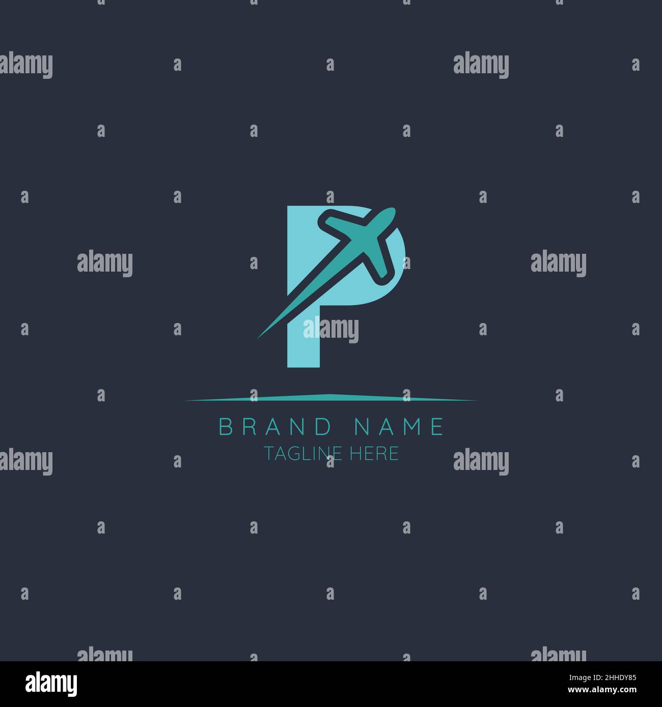 Initial letter P logo design incorporated plane. Minimalist and modern ...