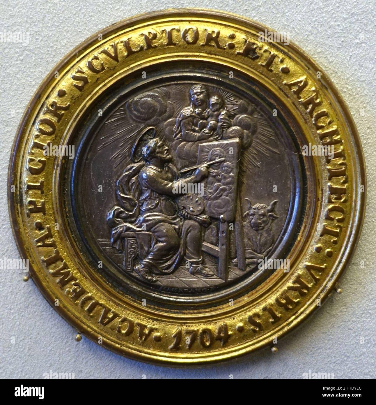 St. Luke painting the Madonna, by Giovanni Hamerani, Pope Clemens XI ...