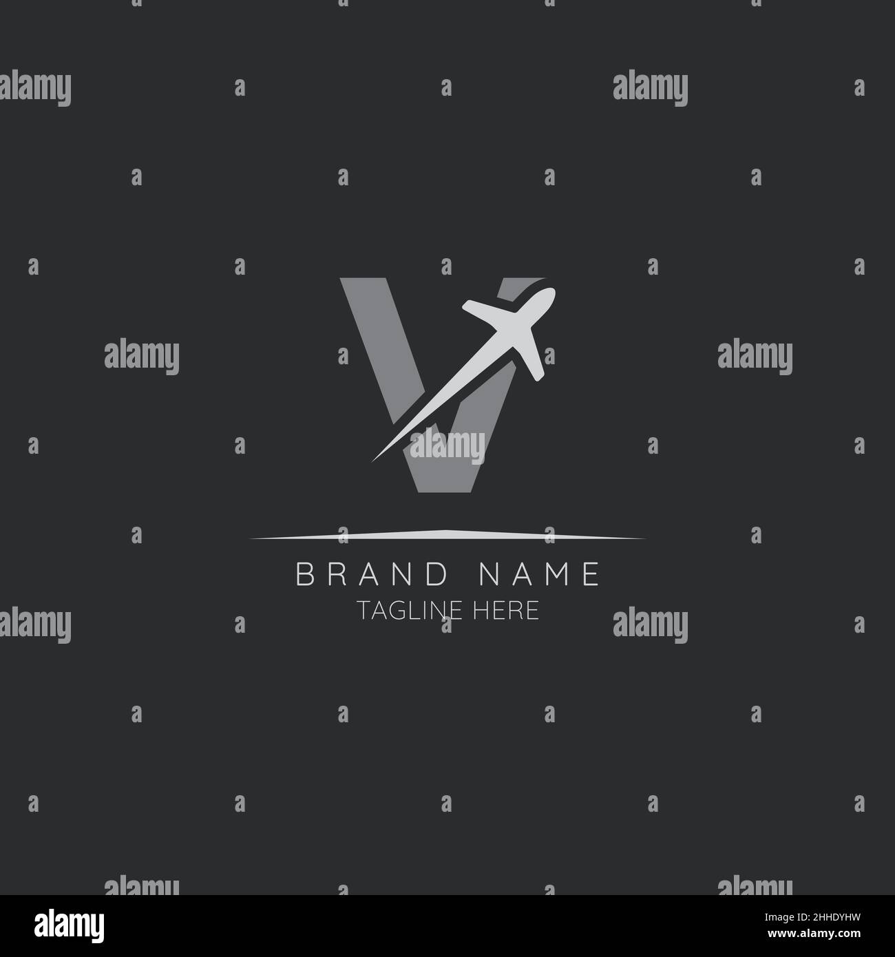 Initial letter V logo design incorporated plane. Minimalist and modern ...