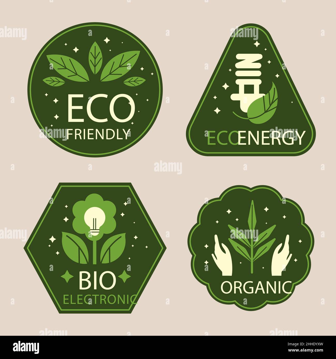 Hand drawn eco friendly label pack Vector illustration Stock Vector ...