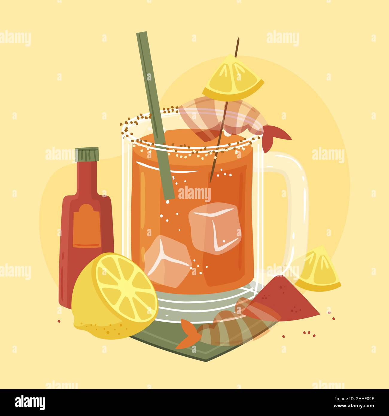 Hand drawn fresh michelada illustration Vector illustration Stock ...