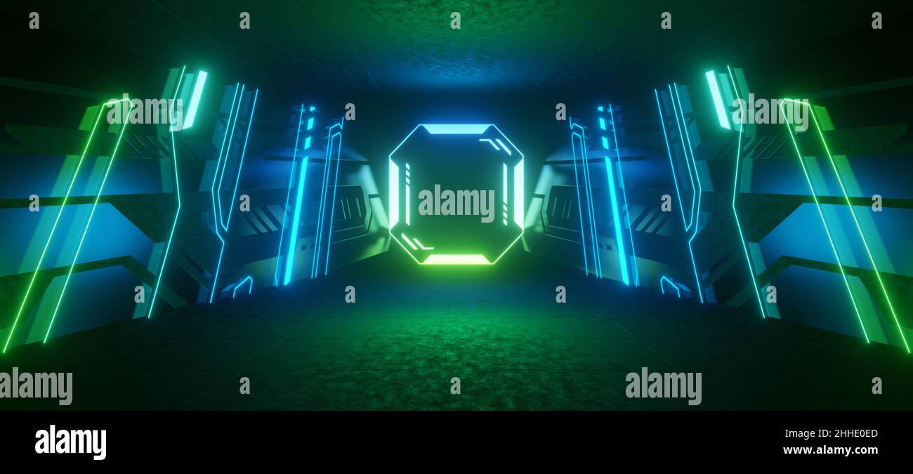 Eternal Tunnel Platform Space Age Glow Lighting with Pale Turquoise ...