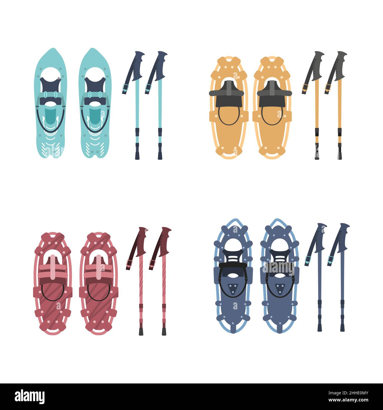 Hand drawn snowshoes set Vector illustration Stock Vector Image & Art ...