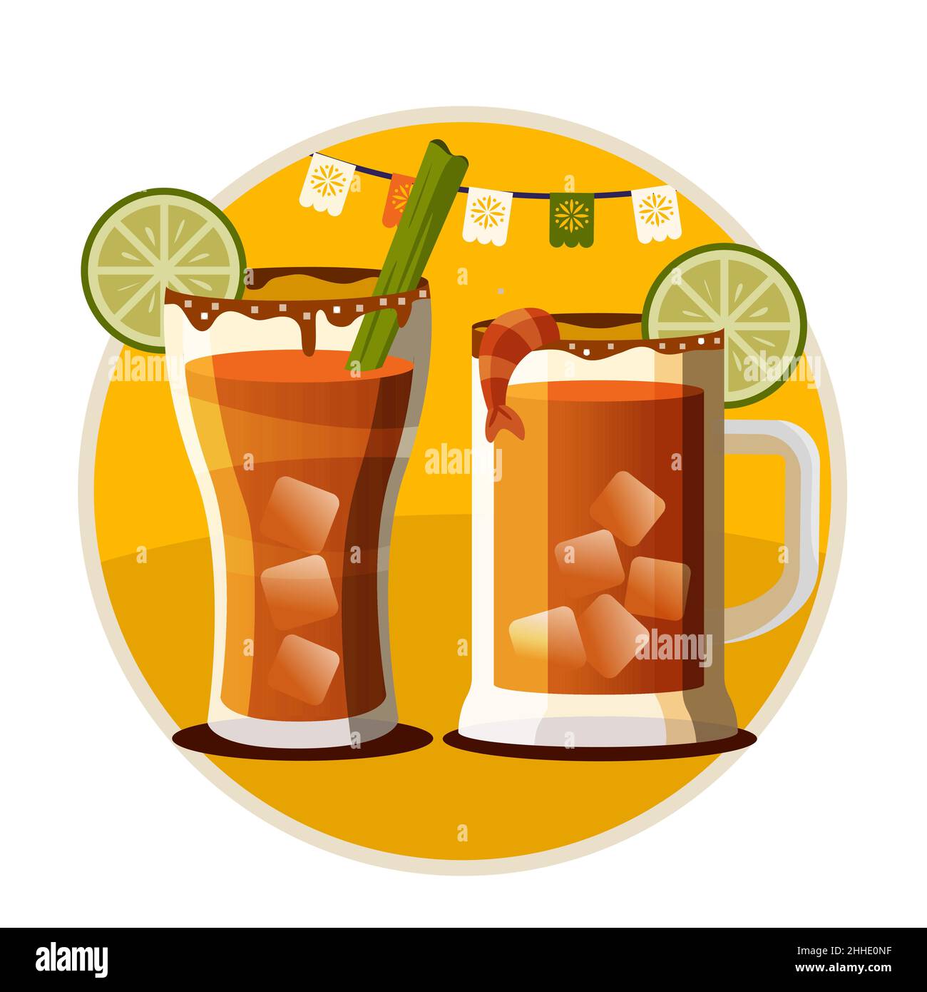 Flat design fresh michelada illustration Vector illustration Stock ...