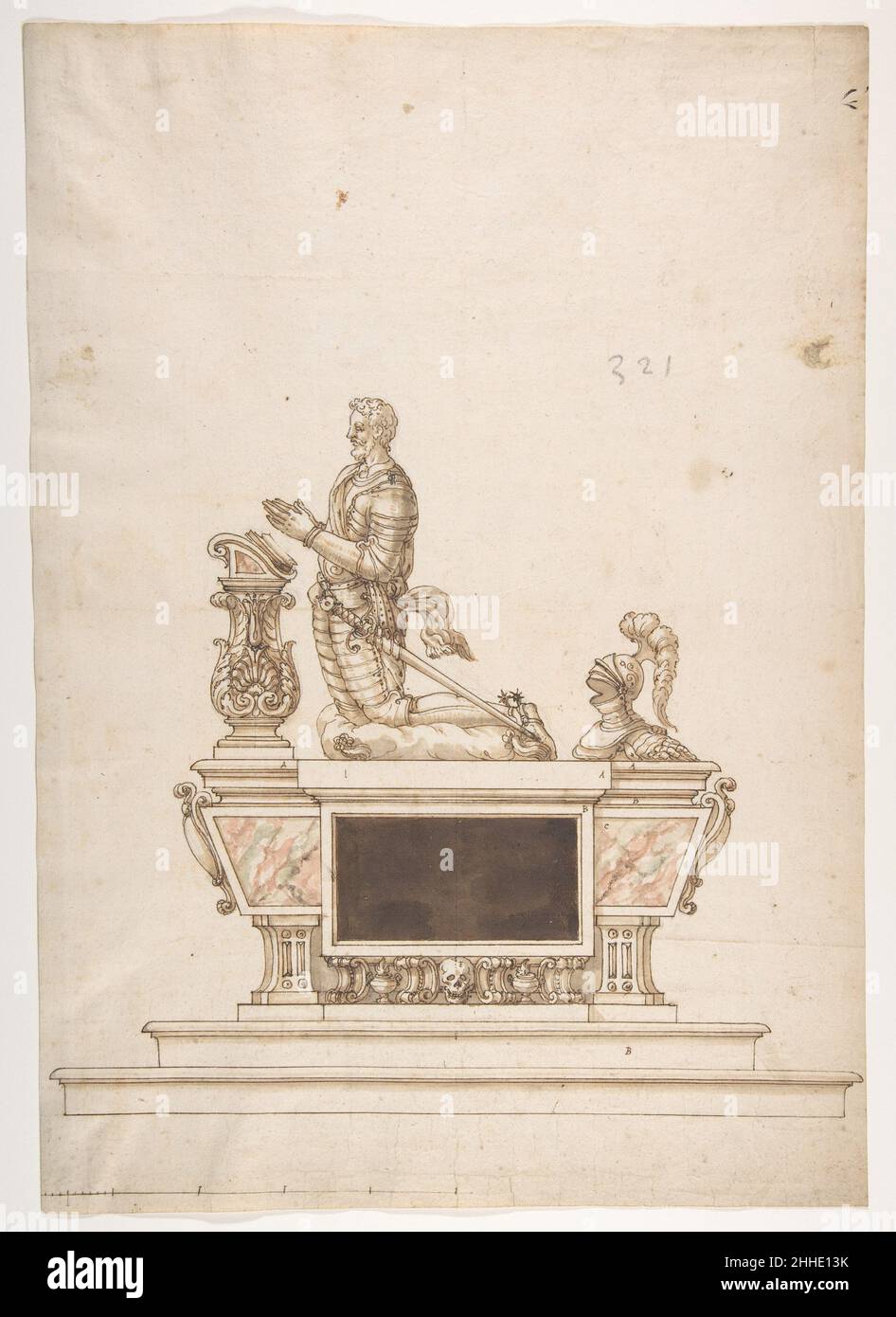 Design for a Man's Tomb 16th century Anonymous, French, 16th century ...