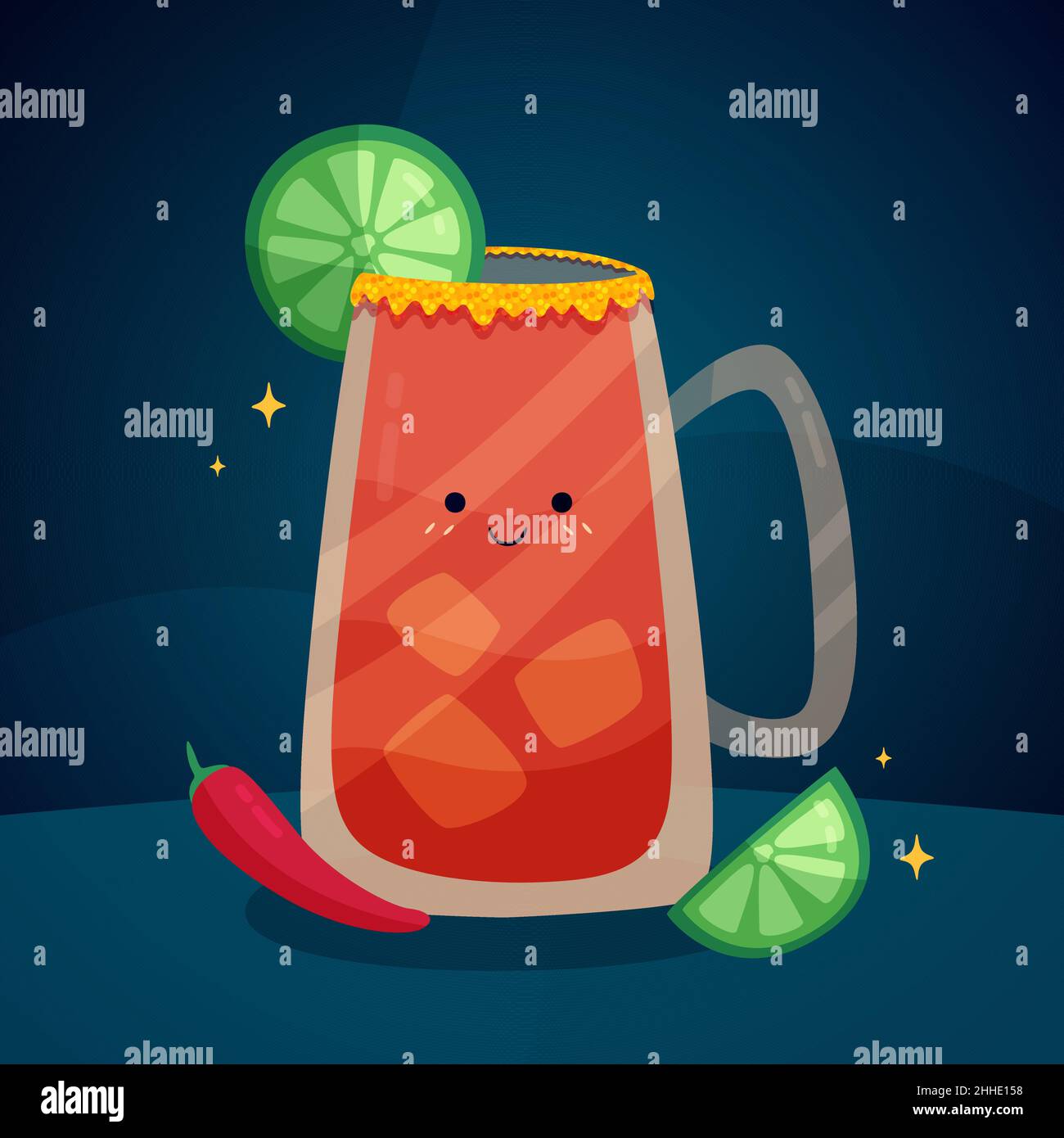 Hand drawn fresh michelada illustration Vector illustration Stock ...