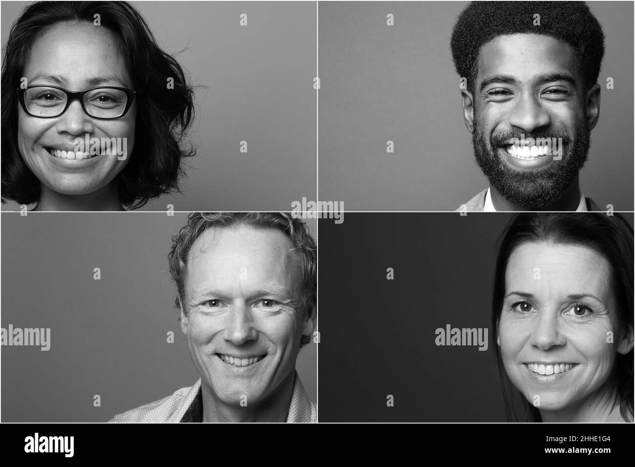 Group of people in a collage Stock Photo - Alamy