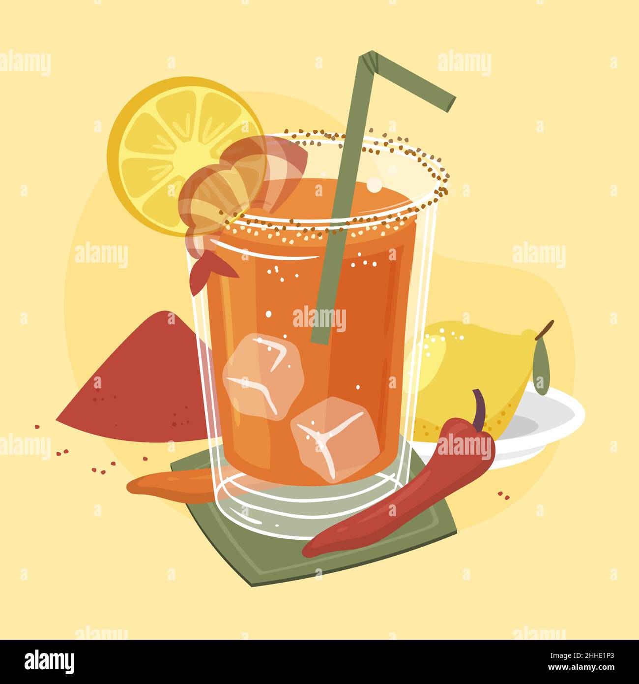 Hand drawn fresh michelada illustration Vector illustration Stock ...