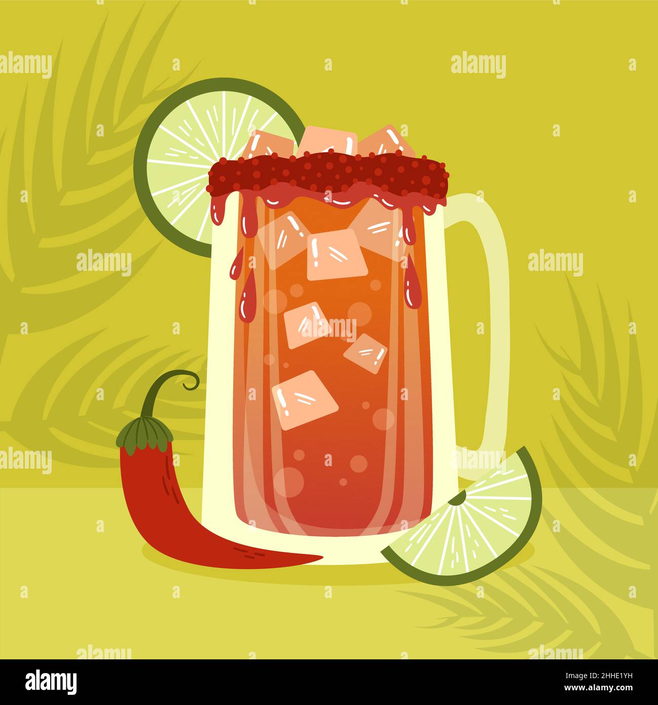 Hand drawn fresh michelada illustration Vector illustration Stock ...