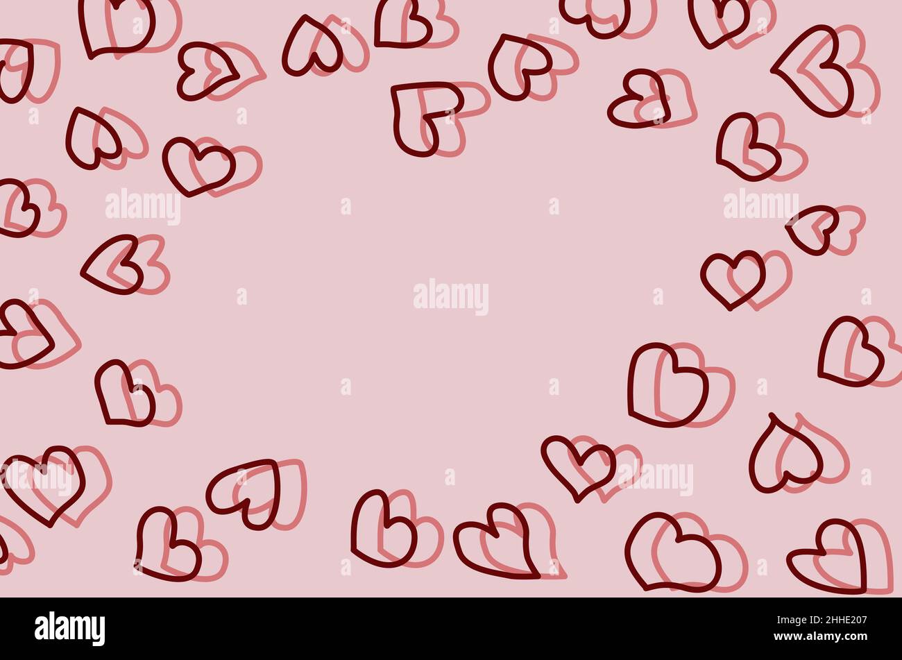 Romantic frame for Valentines day. Cute heart shape made of little ...