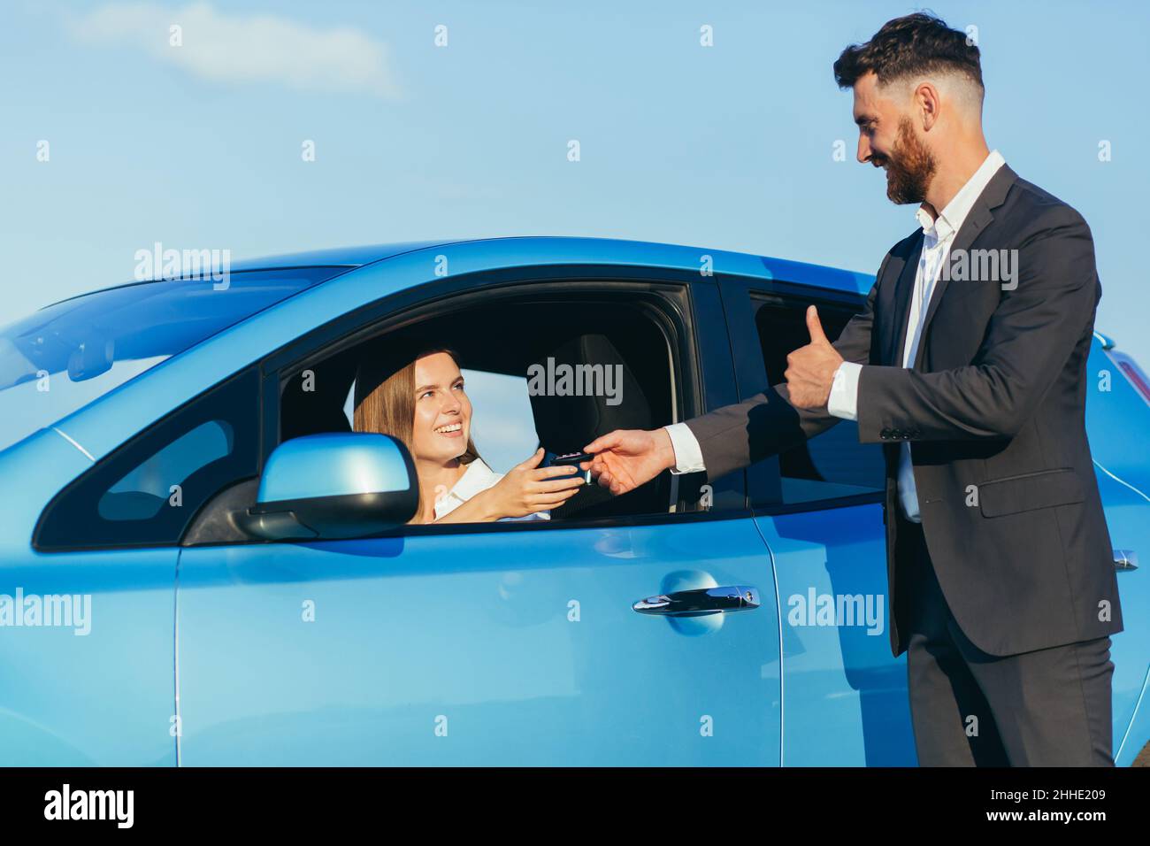 Hands salesman customer keys hi-res stock photography and images - Alamy