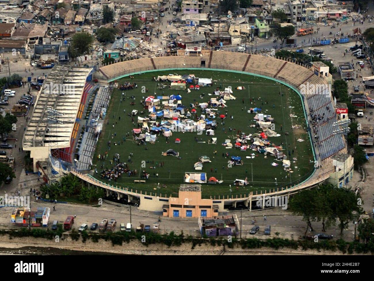Stade Sylvio Cator after earthquake 2010 Stock Photo - Alamy