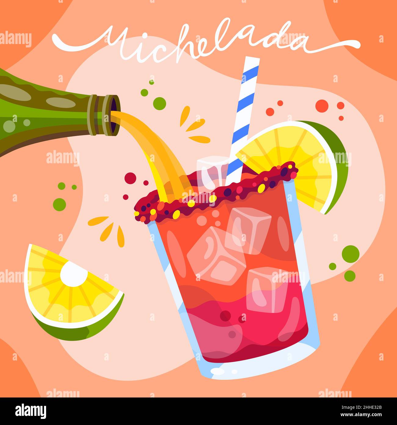 Hand drawn fresh michelada illustration Vector illustration Stock ...