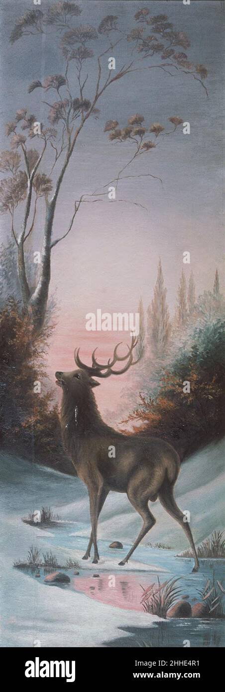 Stag in snowy landscape Stock Photo - Alamy
