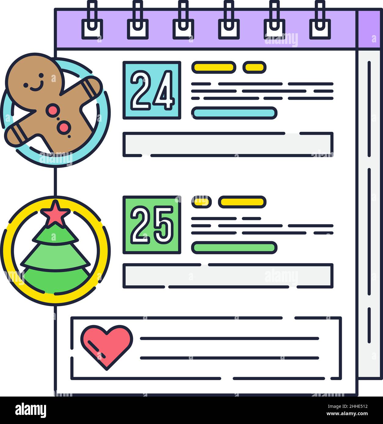 Planning holidays icon new year happy calendar Stock Vector Image & Art ...