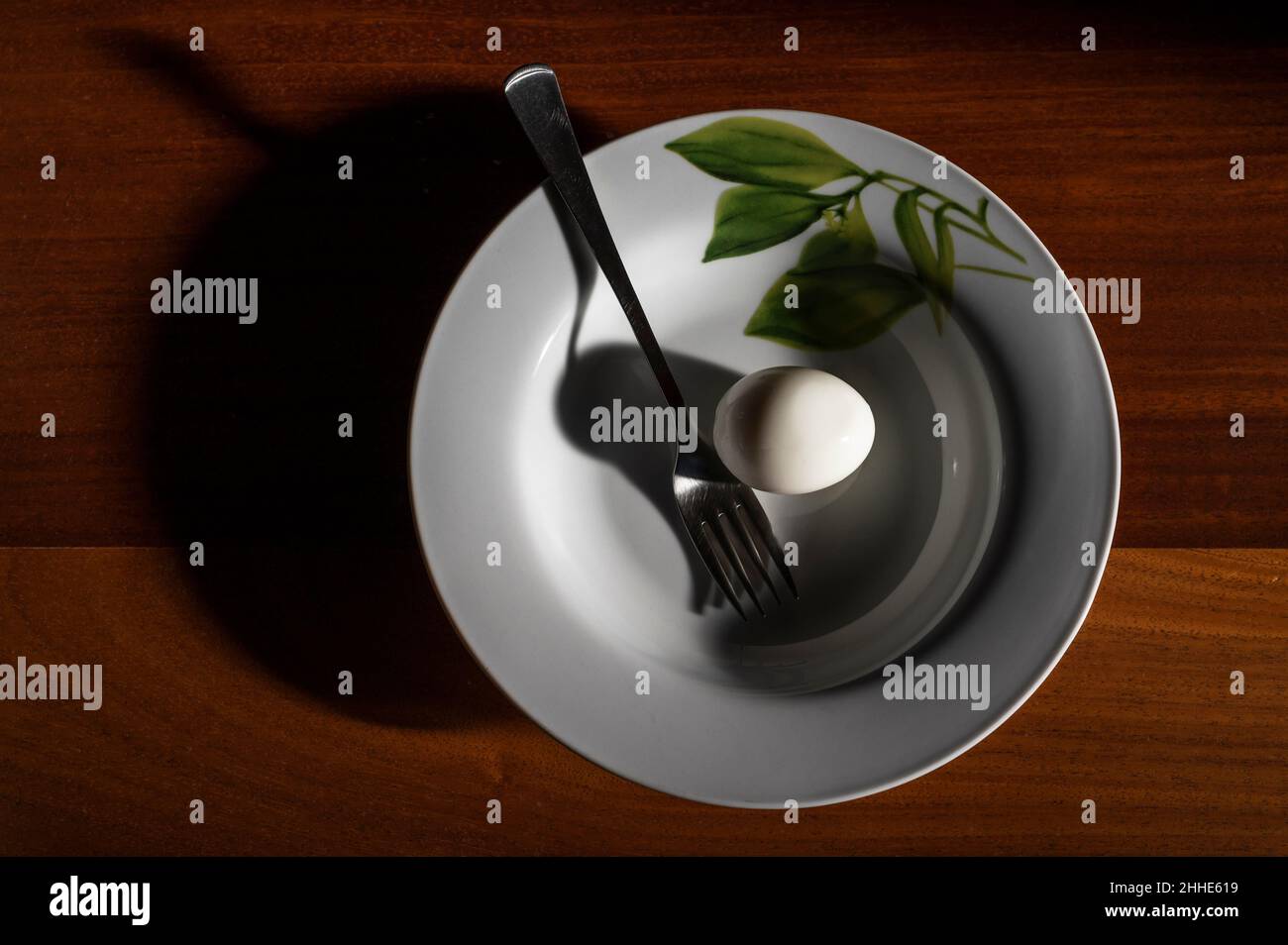 Boiled edd in the plate Stock Photo - Alamy