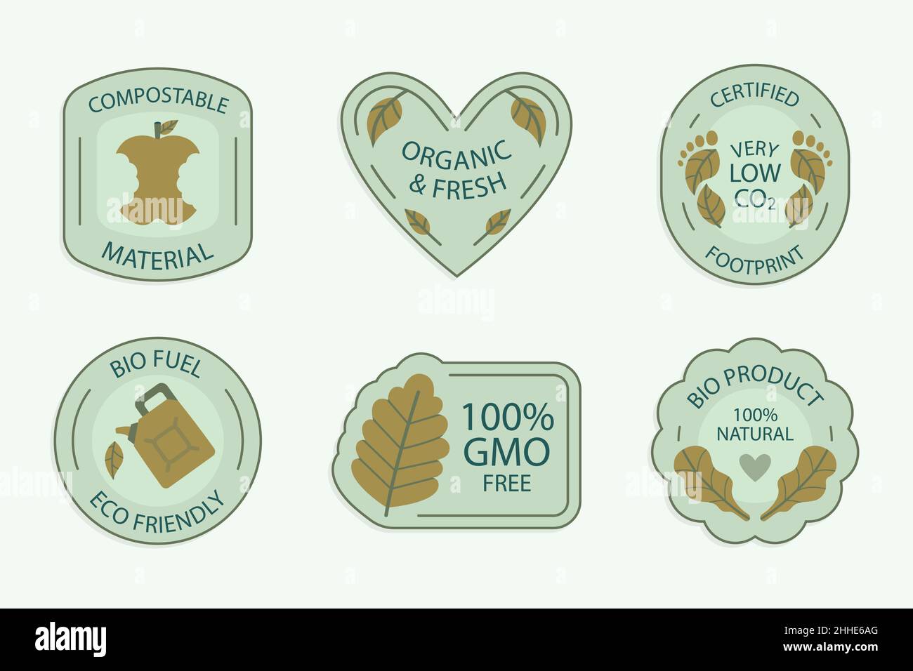Hand drawn eco label set Vector illustration Stock Vector Image & Art ...