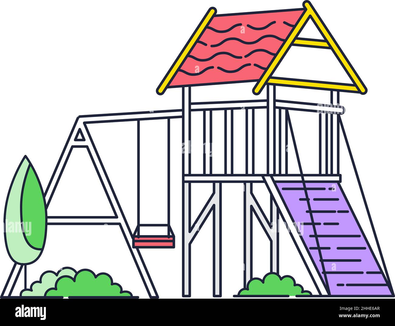 Playground isolated child play area vector icon Stock Vector Image ...