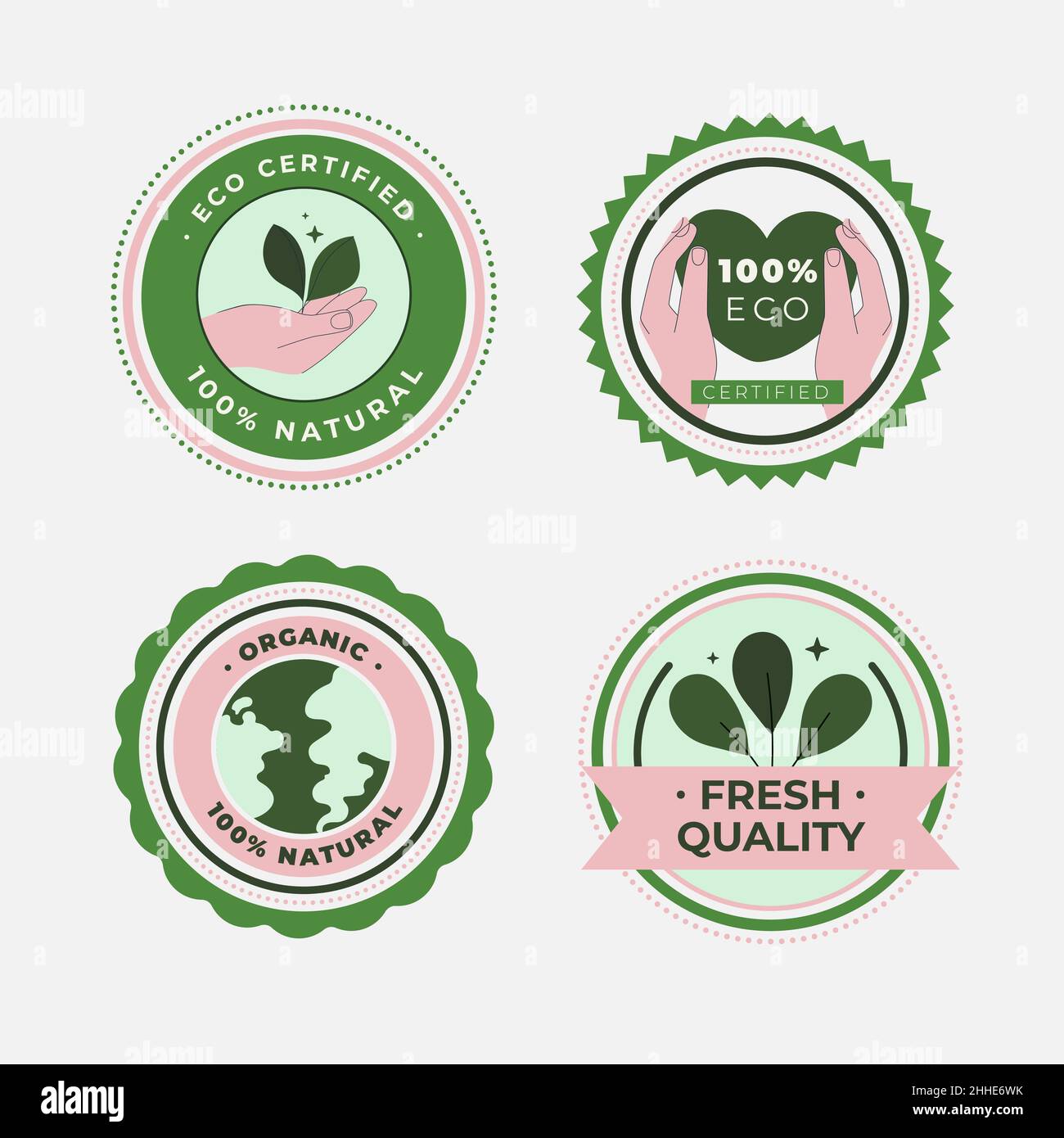 Hand drawn eco label pack Vector illustration Stock Vector Image & Art ...