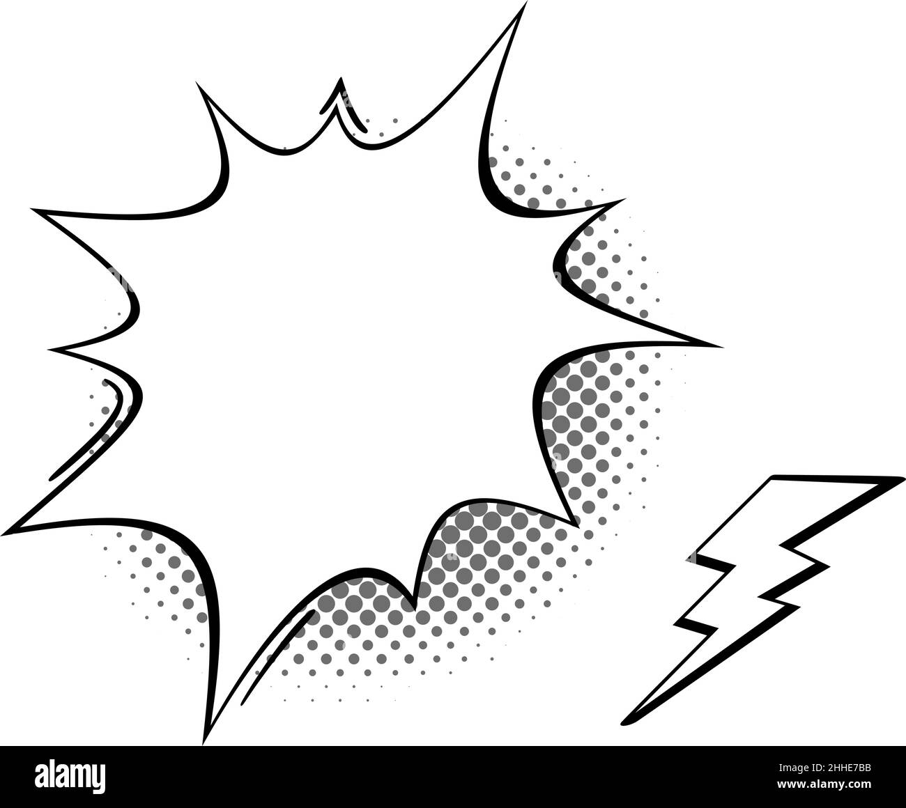 Empty boom bubble with dot pattern shadow and flash sign Stock Vector ...