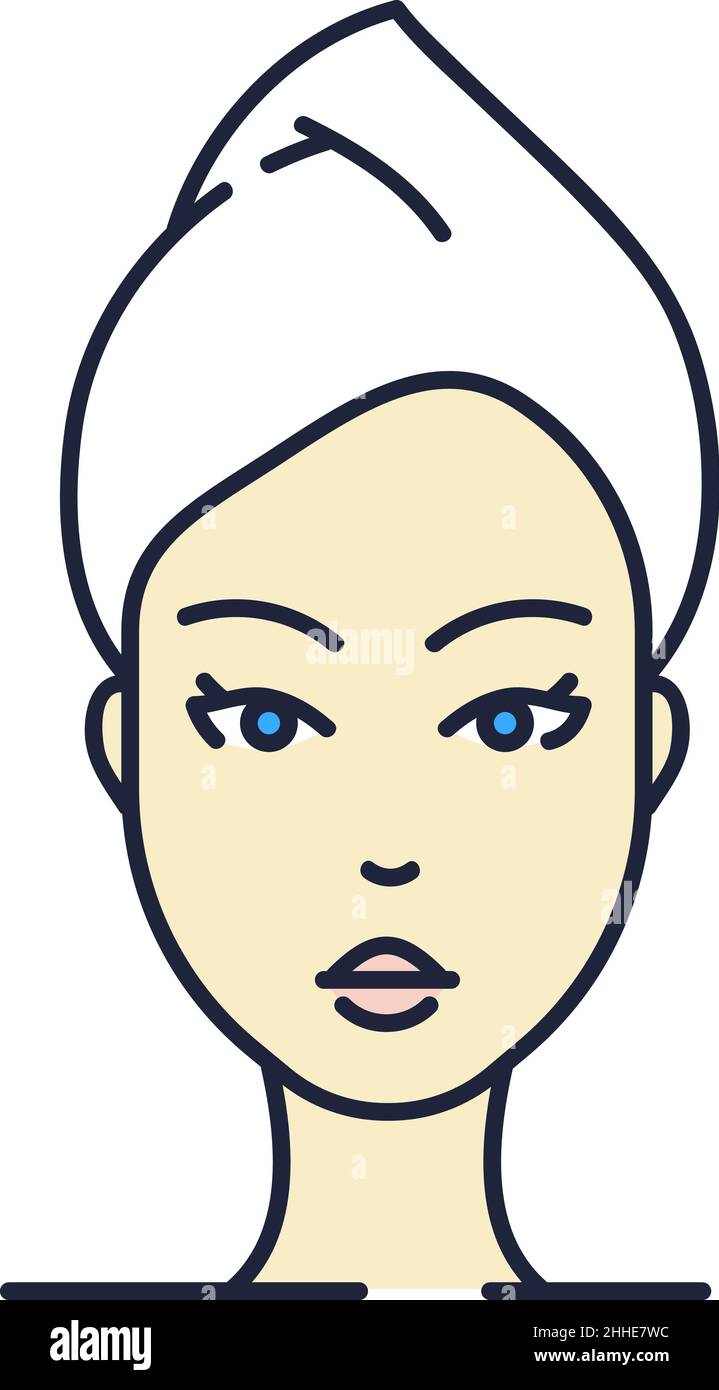 Portrait woman in skincare Stock Vector Images - Alamy