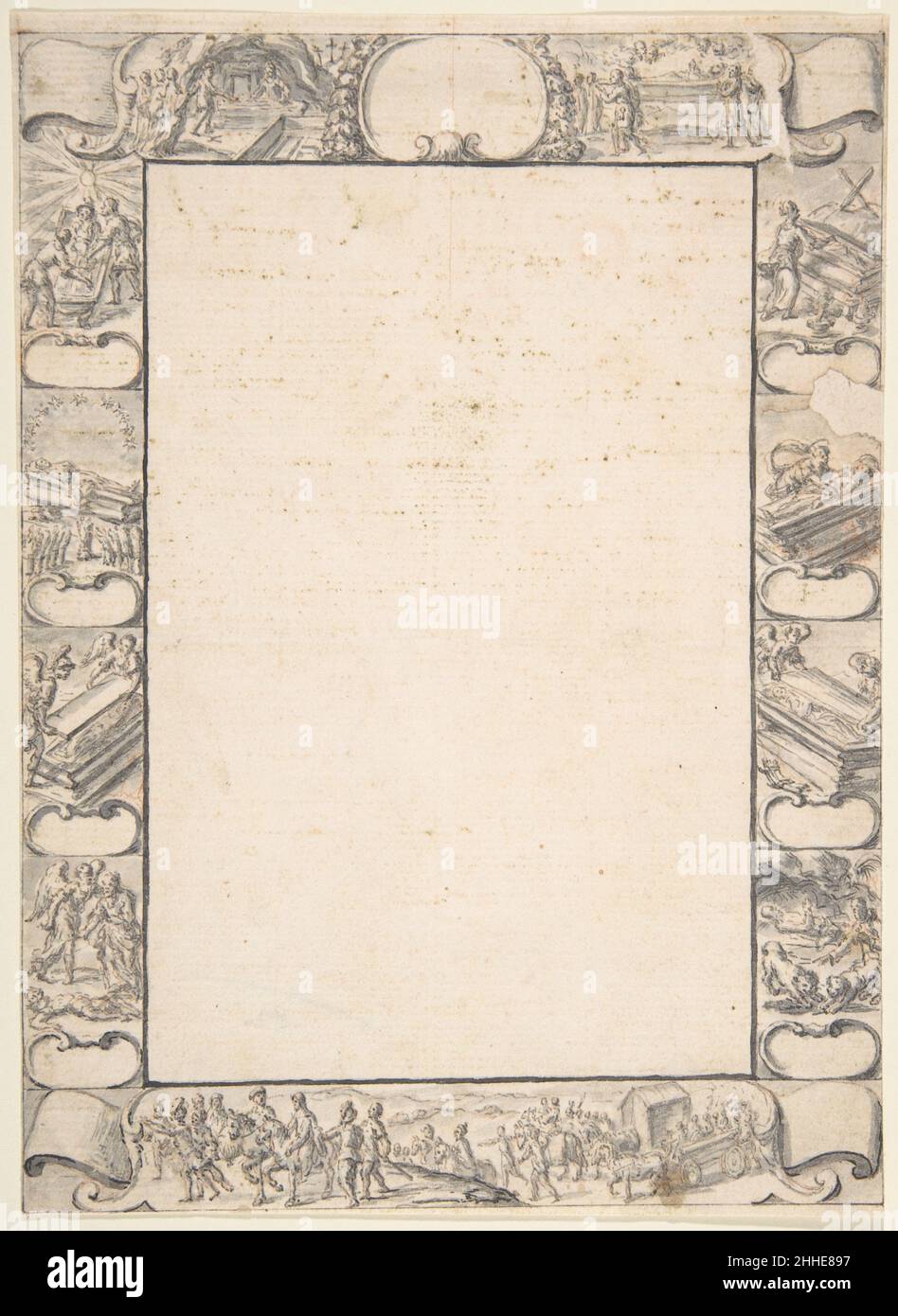 Design for Border with Religious Scenes 17th century Anonymous, Italian ...