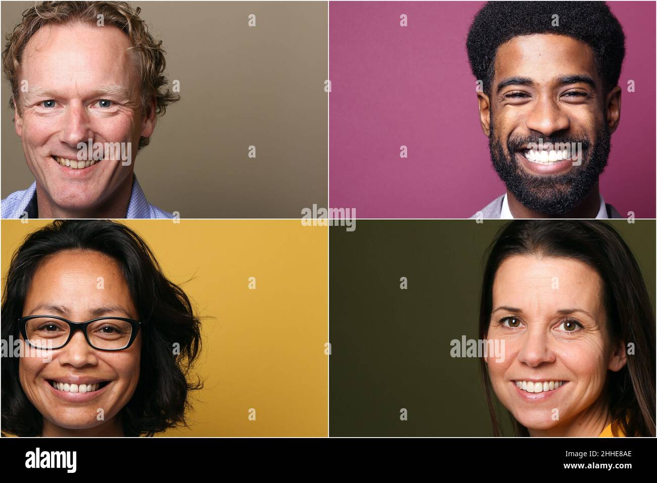 Group of people in a collage Stock Photo - Alamy