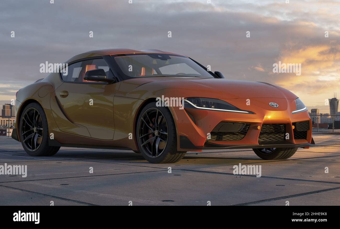 Yellow toyota supra hi-res stock photography and images - Alamy